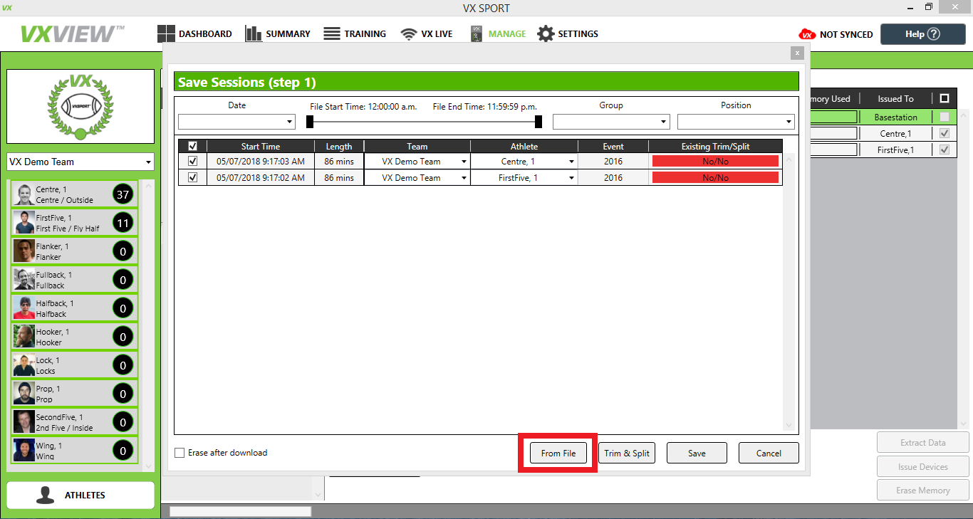VX Live-Stream - Trims and Splits – VX Sport
